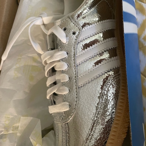 adidas | Shoes | Adidas Samba Silver Metallic | Poshmark